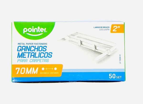 Pointer Acco Metal Fasteners, Box of 50 – Charrans.com