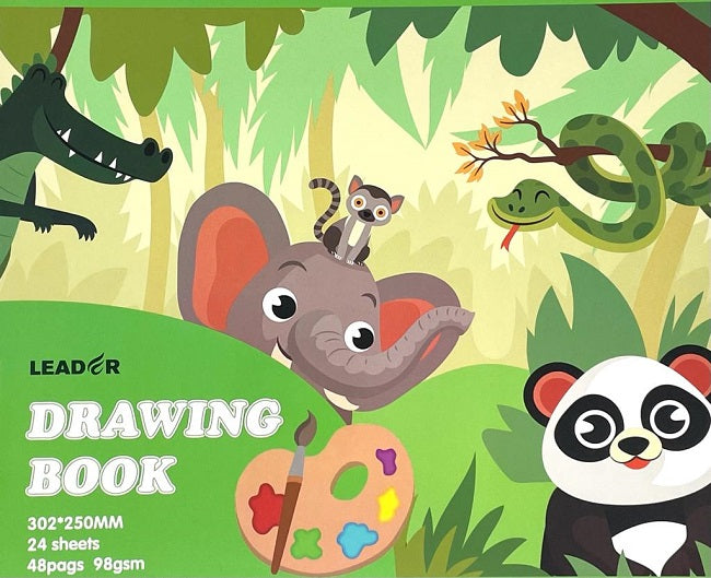 Leader Drawing Book 12in x 10in, 24 Sheets, Assorted Patterns ...