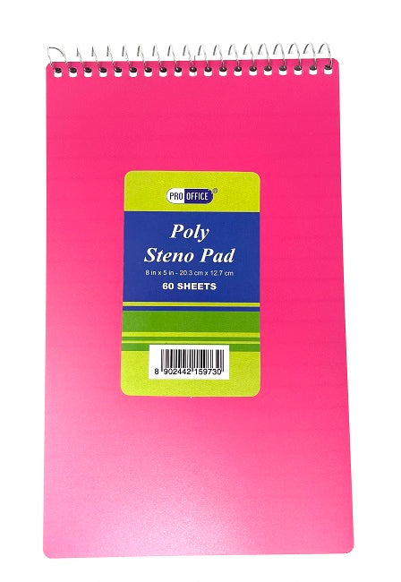 Pro Office Poly Steno Pad 8" x 5", 60 sheets – Charrans.com