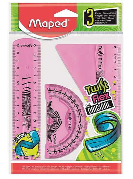 Maped, Twist 'n Flex, 3-piece Geometry Set, Assorted Colors – Charrans.com
