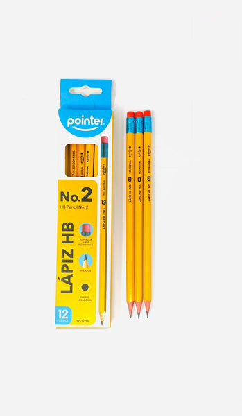 Pointer Yellow No.2 HB Pencils, Box of 12 – Charrans.com