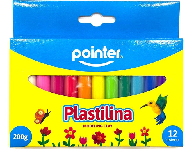 Pointer Plasticine / Modeling Clay, Assorted Colours, 12ct - Charrans.com