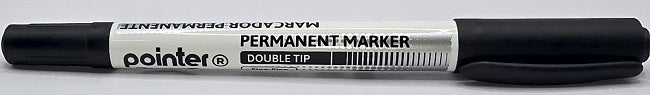 Pointer Double Tip Permanent Marker, BLACK - Charrans.com