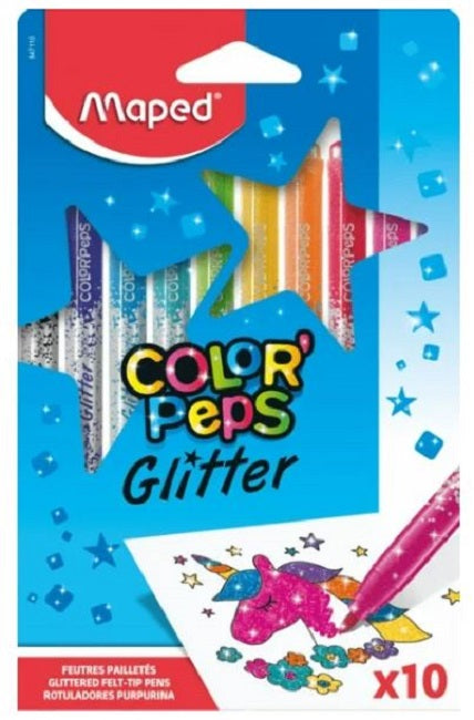 Maped Color Peps Glitter Markers, 10ct - Charrans.com