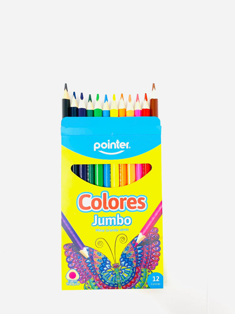 Pointer Jumbo Triangular Coloured Pencils, 12 colours – Charrans.com