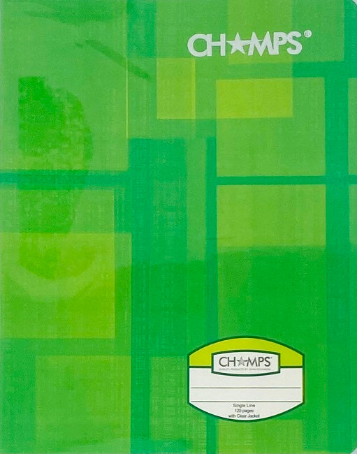 Champs Single Line Exercise Book, 120 pages, with Clear Vinyl Cover ...