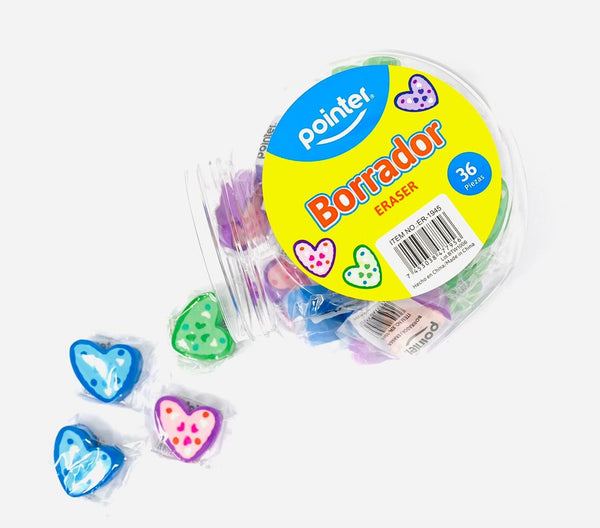 Pointer Heart Eraser, Assorted Colours, Single – Charrans.com