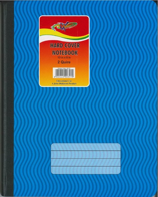 Winners Hardcover Notebook, WAVE PATTERN, 10 x 8in, 2 Quire, Assorted ...