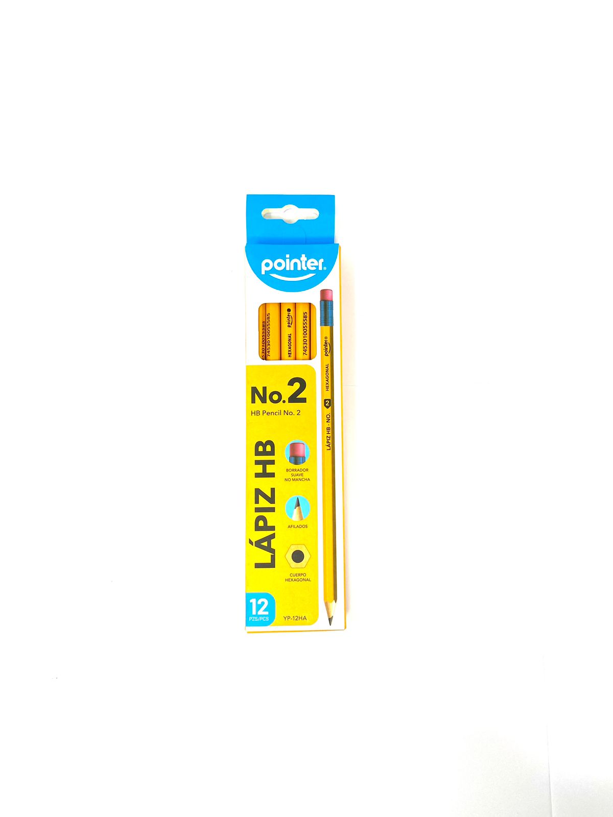 Pointer Yellow No.2 HB Pencils, Box of 12 - Charrans.com