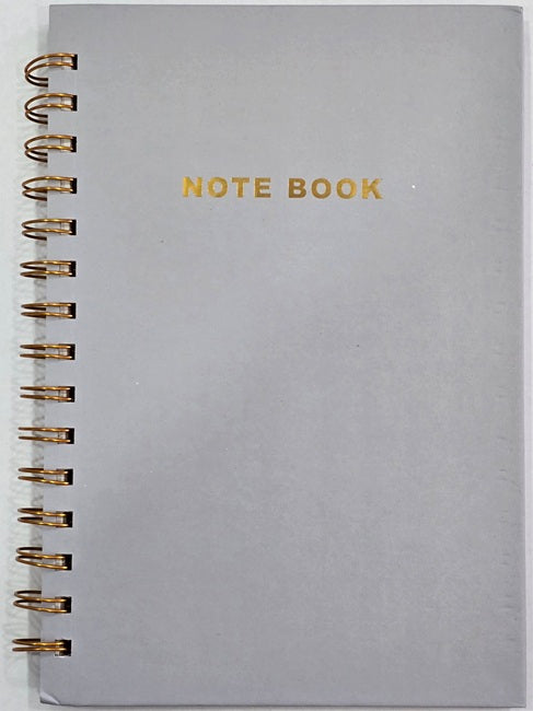 Gold Embossed Notebook, Lined Pages, Hardcover, GREY - Charrans.com