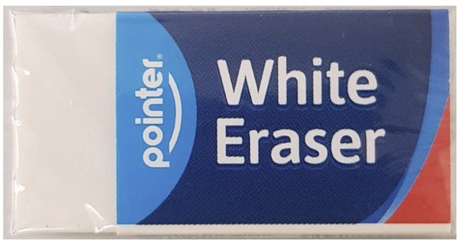 Pointer White Eraser, Small, Single Count - Charrans.com