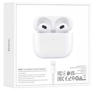 Hoco EW26 Earbuds 3rd Gen Wireless BT Headset, WHITE – Charrans.com
