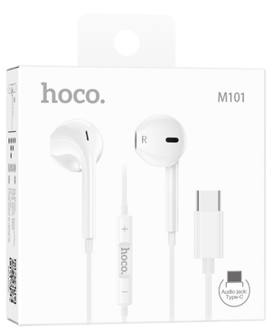 Hoco M101 Crystal Joy Type-C Wired Digital Earphones with Mic, WHITE ...