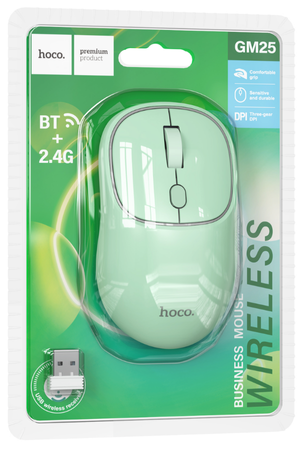Hoco GM25 Comfort Grip Wireless Mouse, MINT GREEN - Charrans.com