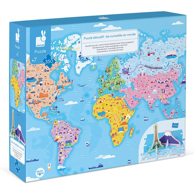 Janod Jigsaw Giant Puzzle, Educational World Curiosities, 350 Piece ...