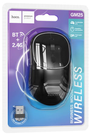 Hoco GM25 Comfort Grip Wireless Mouse, BLACK - Charrans.com