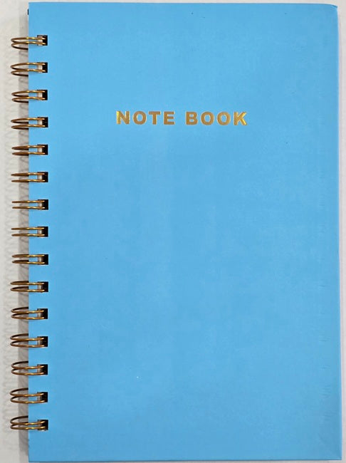 Gold Embossed Notebook, Lined Pages, Hardcover, BLUE - Charrans.com