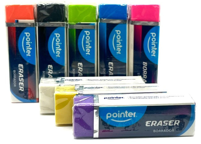 Pointer Coloured Eraser, Assorted Colours, Single Eraser - Charrans.com