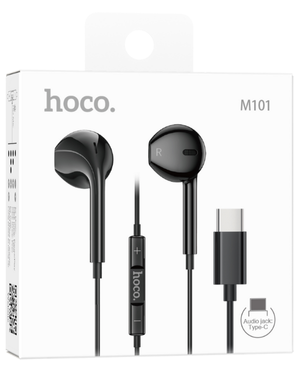 Hoco M101 Crystal Joy Type-C Wired Digital Earphones with Mic, BLACK ...