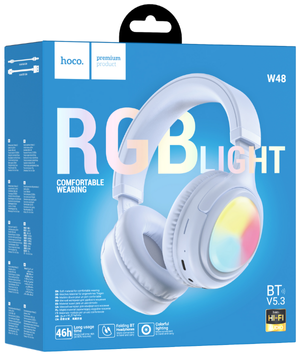 Hoco W48 Focus BT Headphones with soft ambient lights, SIERRA BLUE ...