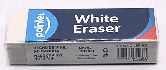 Pointer Jumbo Eraser, White - Charrans.com