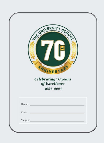 The University School 70th Anniversary Exercise Book, Chequered Line 0 ...