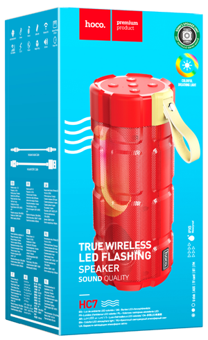 Hoco HC7 Outdoor Sports Wireless BT Speaker with LED Flashing Light, R ...