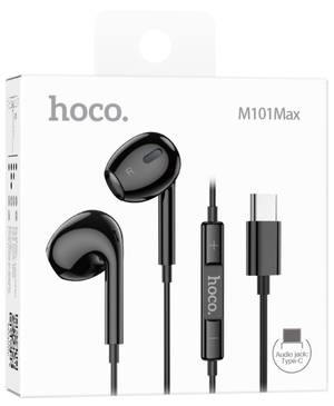Hoco M101 MAX Type-C Wired Digital earphones with Mic, BLACK - Charrans.com