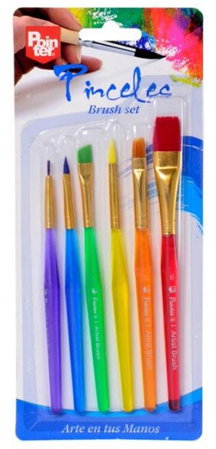 Pointer, Artistic Paint Brushes, Plastic, Assorted Sizes, 6 count ...