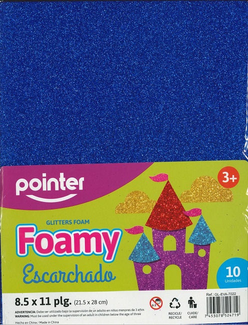 Pointer, Glitter Foam Sheets, ROYAL BLUE, 10 sheets - Charrans.com