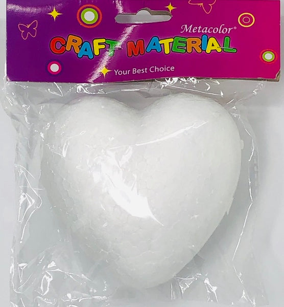 Metacolor, Craft Material Styro Foam Heart, Large, 1count – Charrans.com