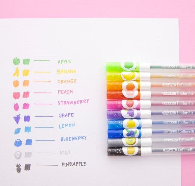 BAZIC Scented Glitter Color Collorelli Gel Pen, 10 pack – Charrans.com