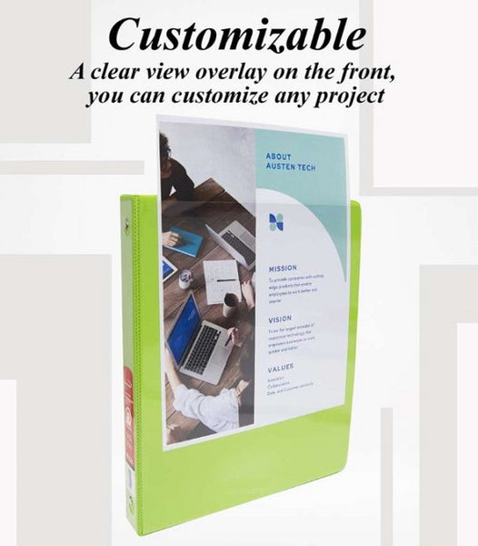 BAZIC 1" Asst. Neon Color 3-Ring View Binder w/ 2-Pockets – Charrans.com