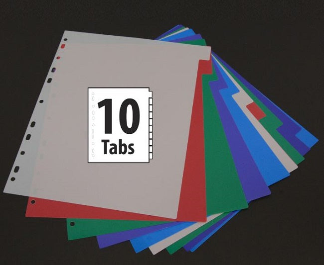 BAZIC Folder Index Dividers w/ 10-Color Tabs - Charrans.com