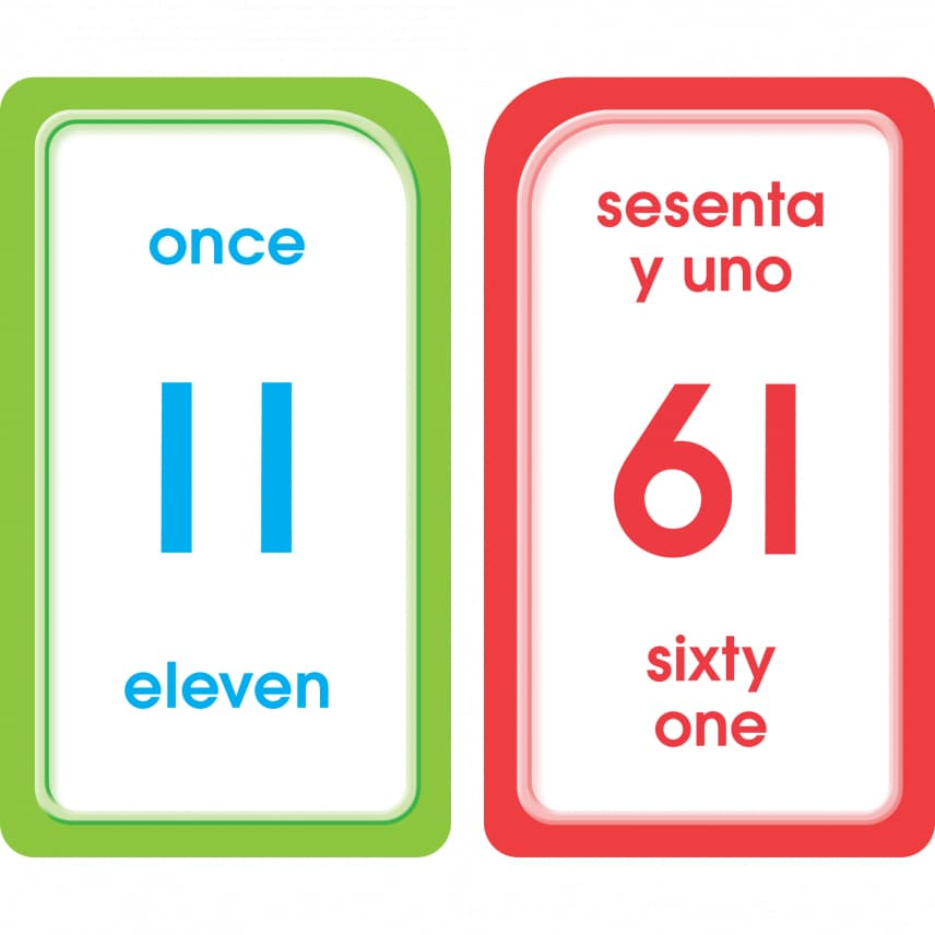 School Zone Bilingual Numbers 1-100 Flash Cards Ages 4-Up - Charrans.com