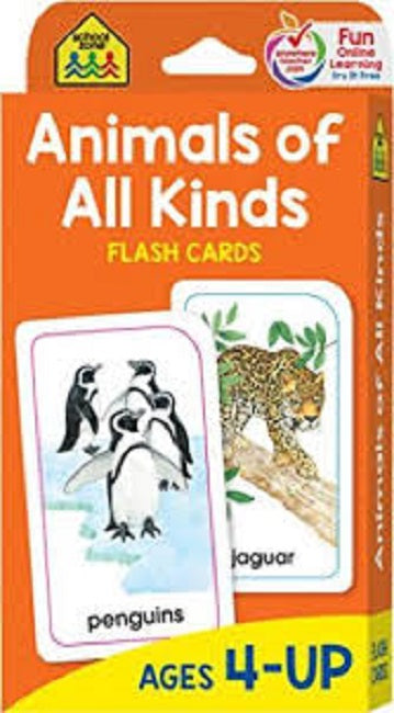 School Zone Animals of All Kinds Flash Cards Ages 4-Up – Charrans.com
