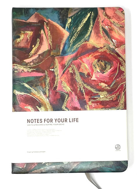 Leather Journal with Gold & Floral Patterns, Assorted - Charrans.com