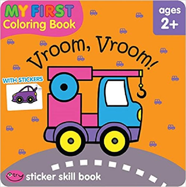 School Zone Vroom, Vroom! My First Coloring and Sticker Skill Book Age ...