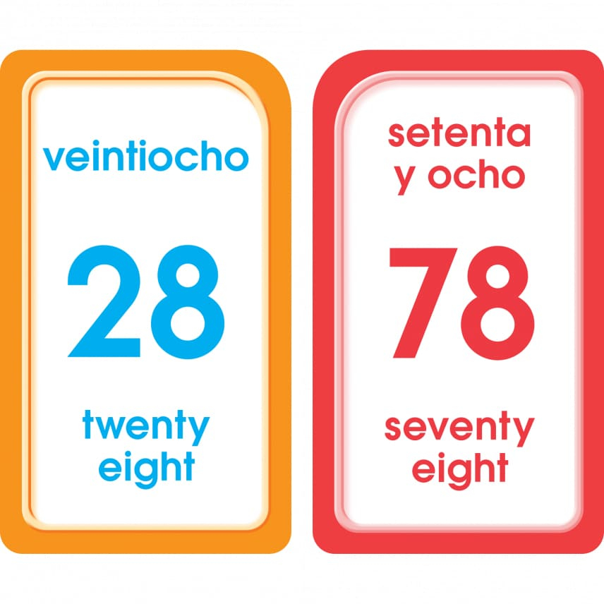 School Zone Bilingual Numbers 1-100 Flash Cards Ages 4-Up - Charrans.com