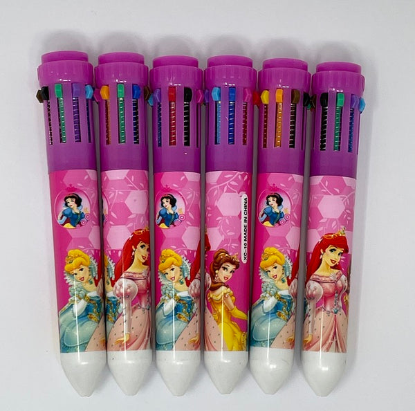 10 Colour Retractable Ballpoint Pen, DISNEY PRINCESSES – Charrans.com