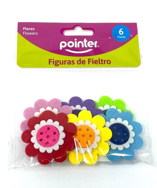 Pointer Felt Colouful Flowers with Adhesive – Charrans.com