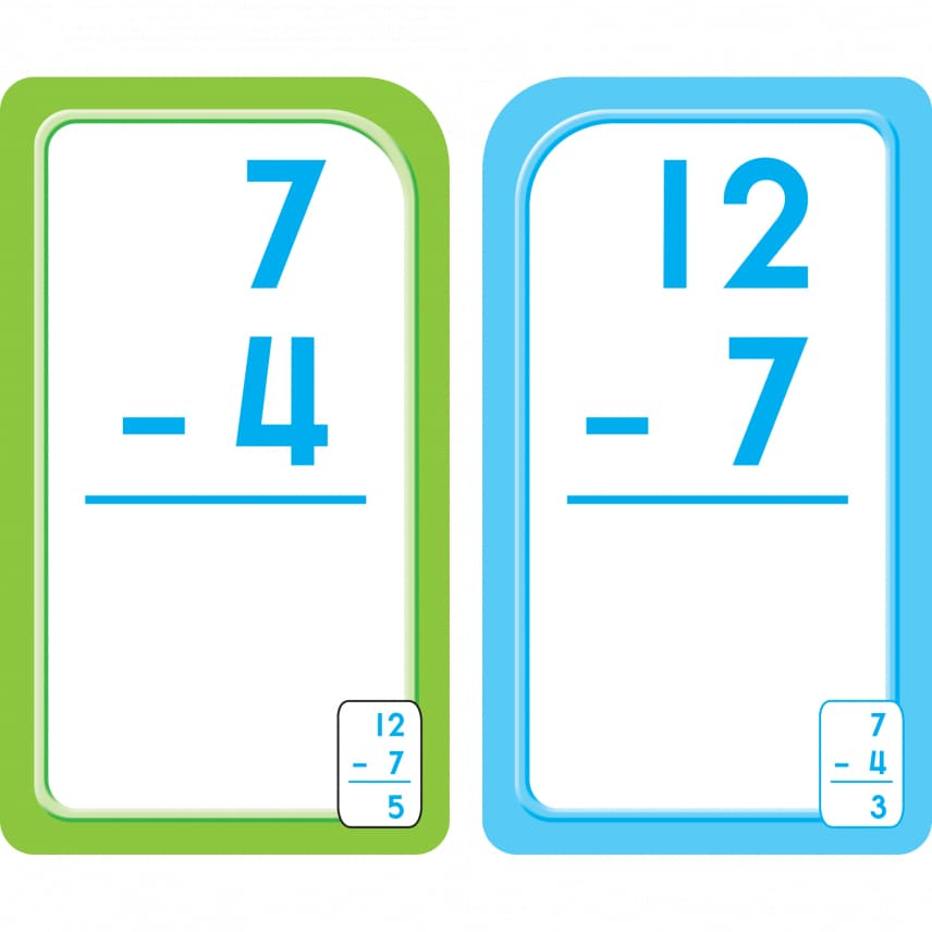 School Zone Subtraction 0-12 Flash Cards Ages 6-Up - Charrans.com