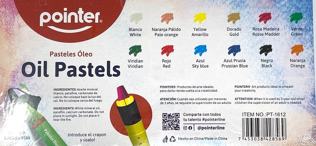 Pointer Oil Pastel, 12 Colours - Charrans.com