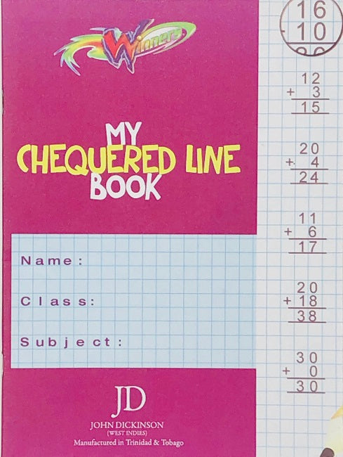 Winners, Exercise Book, My Chequered Line Book - Charrans.com