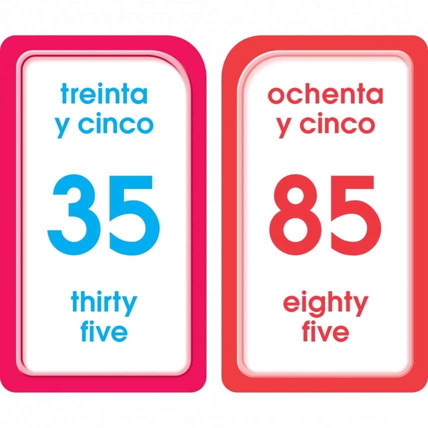 School Zone Bilingual Numbers 1-100 Flash Cards Ages 4-Up – Charrans.com