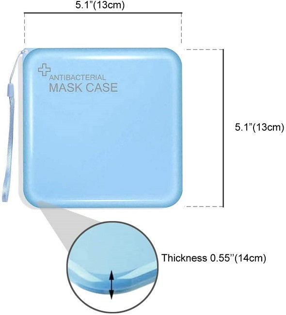 AntiBac Face Mask Case with Strap, Assorted Colours - Charrans.com