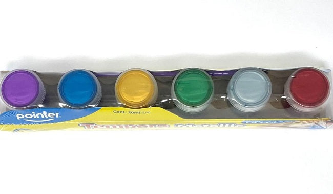 Pointer Poster Paint Metallic, 6ct with Paintbrush - Charrans.com